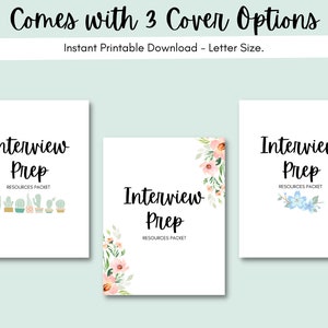 Job Interview Prep Resources Packet: Interview Guide Template, Practice ...