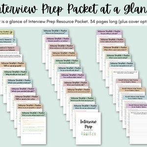 Job Interview Prep Resources Packet: Interview Guide Template, Practice ...