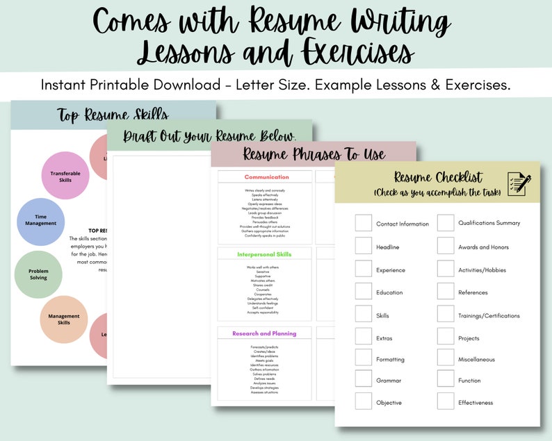 Writing Resumes Resource Packet: Modern Resume, Job Search, How to ...