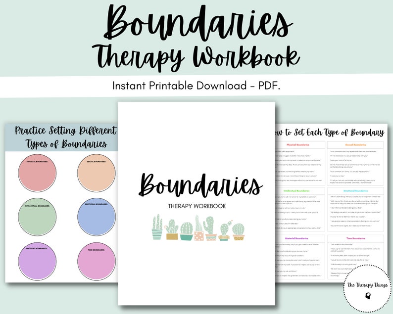 Boundaries Therapy Workbook: Self Help Workbook, Setting Healthy Boundaries, Enforcing ...