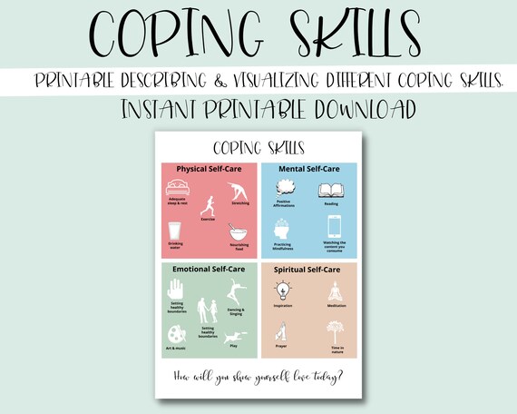 Coping Skills Printable: Poster for Kids Mental Health Art | Etsy Canada