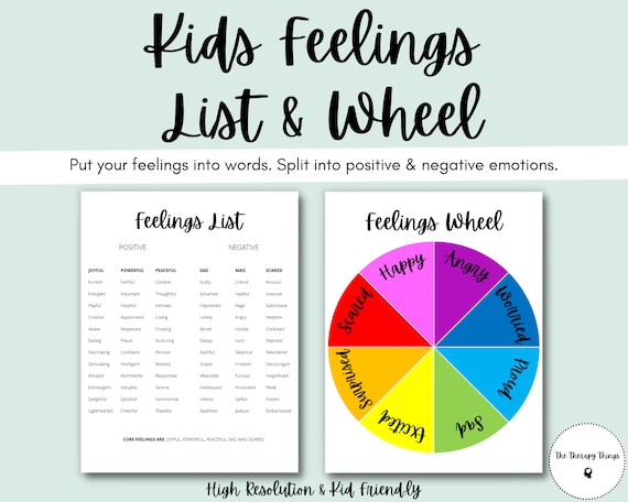 Emotions List For Kids