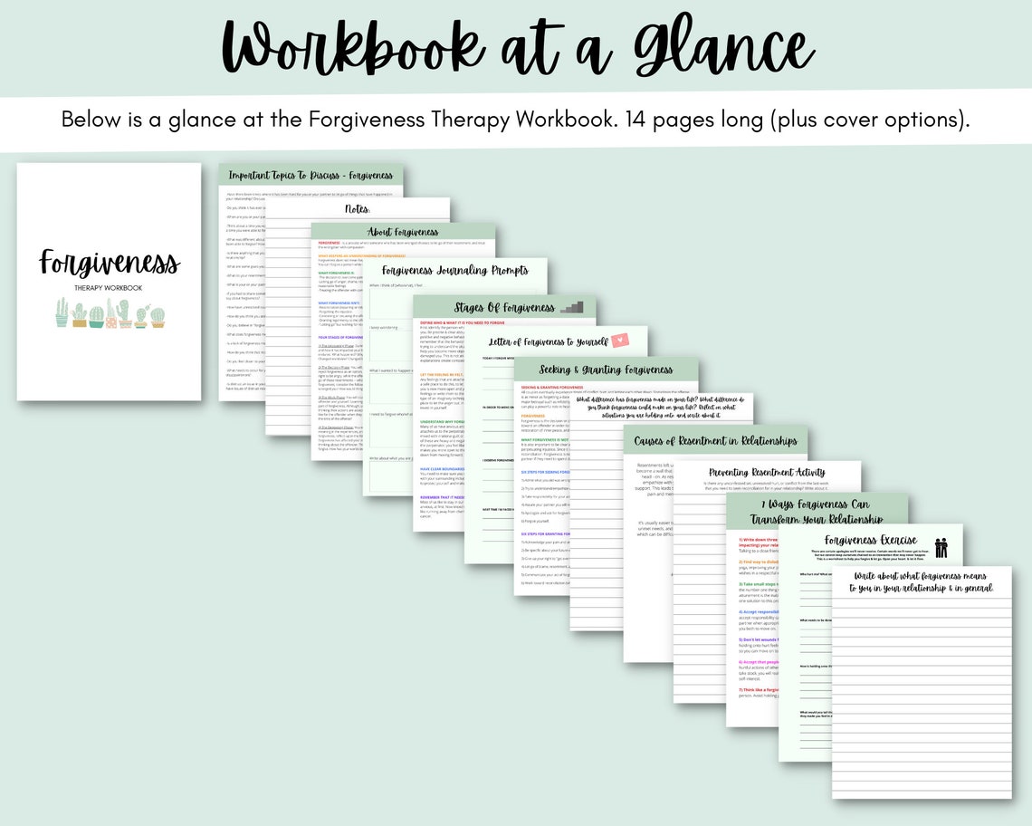 Forgiveness Therapy Workbook: How to Forgive Reconciliation - Etsy