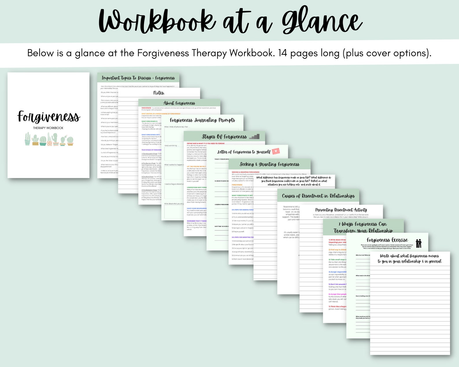 Forgiveness Therapy Workbook: How to Forgive, Reconciliation, Find ...