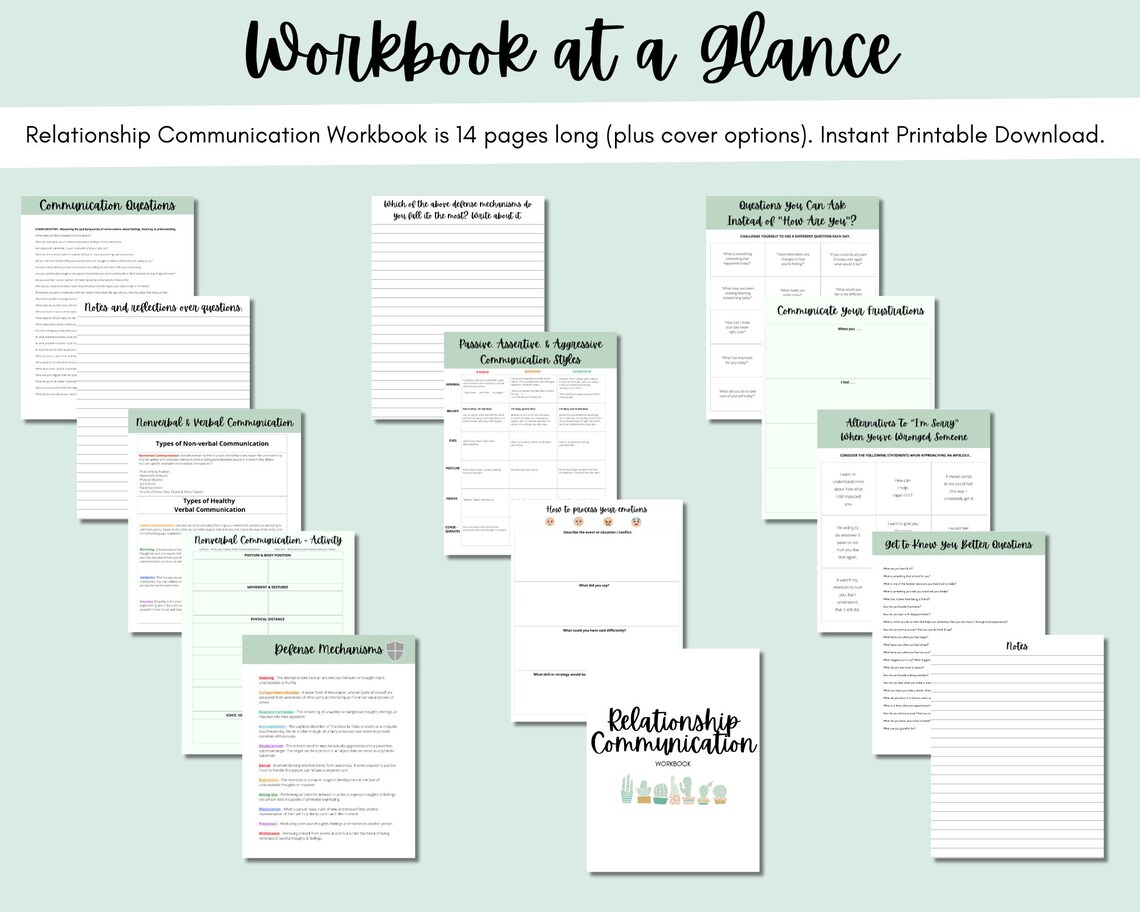 Communication Therapy Workbook: Gift, Journal, Couples, Significant ...
