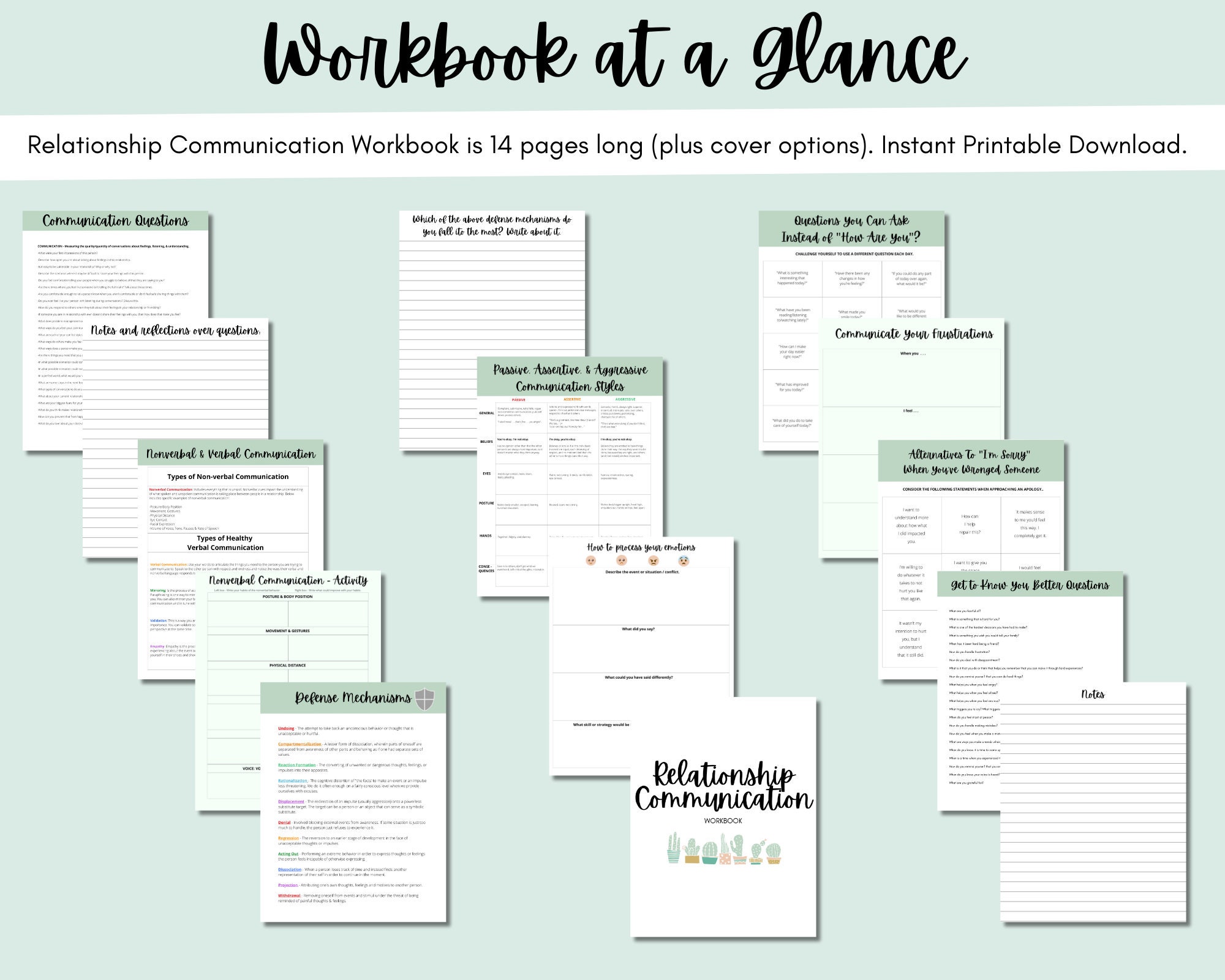 Communication Therapy Workbook: Gift, Journal, Couples, Significant ...