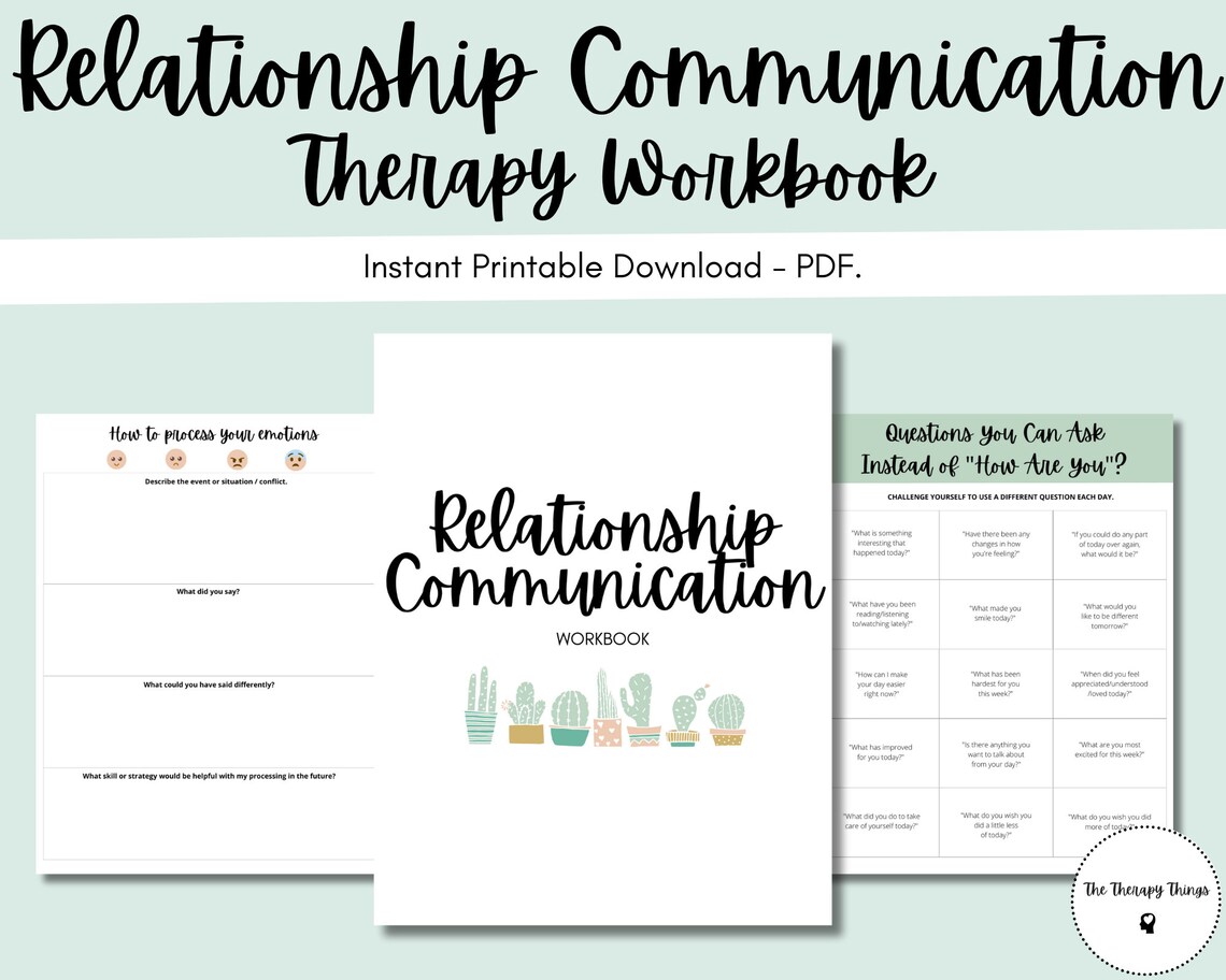 Communication Therapy Workbook: Gift, Journal, Couples, Significant ...