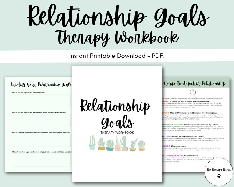 Relationship Goals Therapy Workbook: Gift, Counseling Binder ...