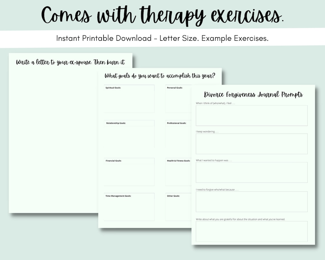 Divorce Therapy Workbook: Transition, Separation, Moving Forward ...