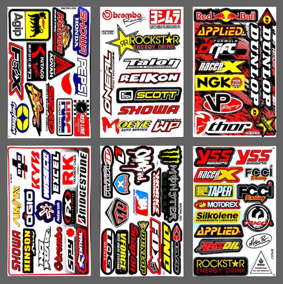 Stickers Sheets Decal Team Motogp Motorcycle Motocoss ATV | Etsy
