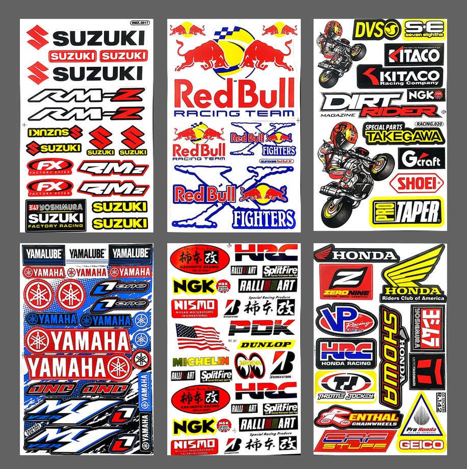 Stickers Sheets Stickers Decal 6mixed NGK SHOWA HRC Motorcycle Racing ...