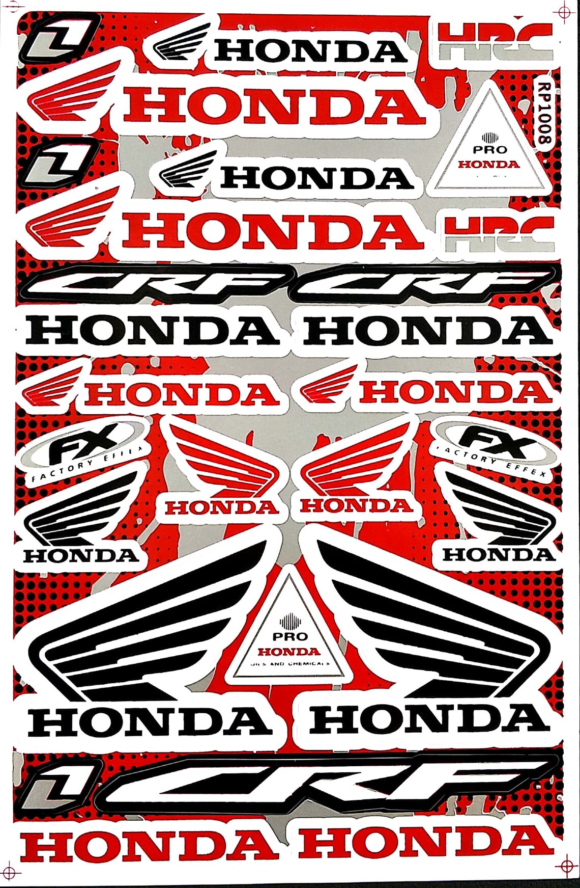 Honda Sticker Sheet Decal Sticker Gang Sheet Die-cut Motor - Etsy