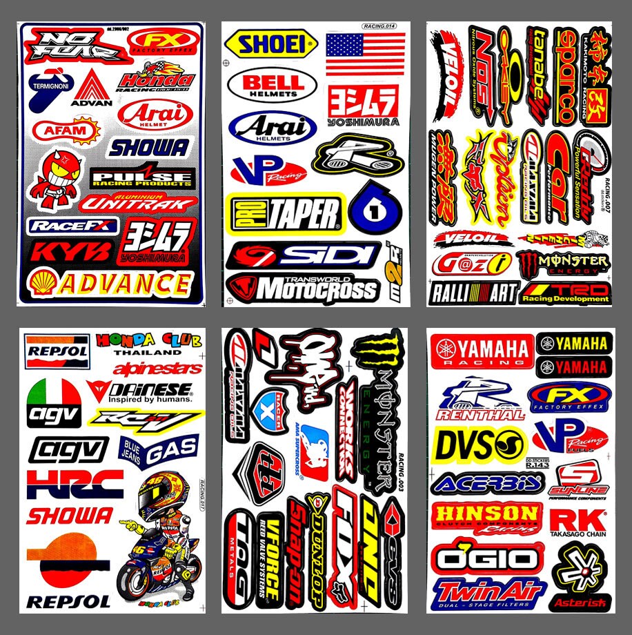 Stickers Sheets Decal DIY Motorcycle Sticker Racing Motocoss - Etsy