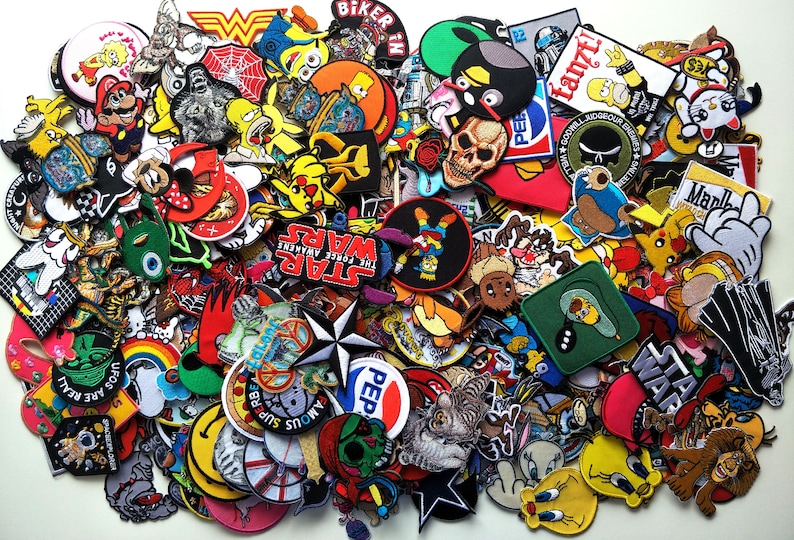 Mixed Patch Set: 30 Pcs Cartoon, Animal, Hero, Skull, Flower, Logo ...