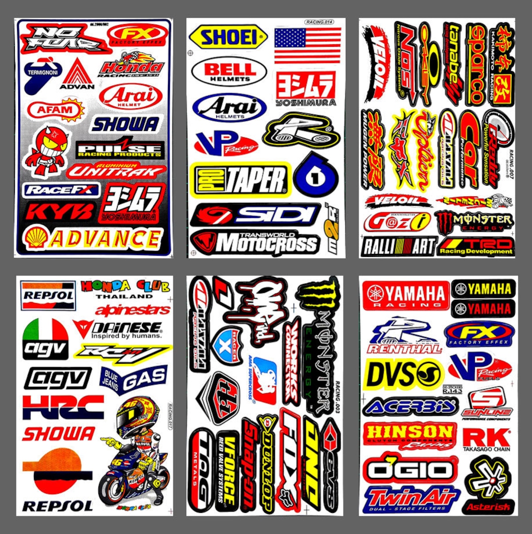 Stickers Sheets Decal DIY Motorcycle Sticker Racing Motocoss ATV ...