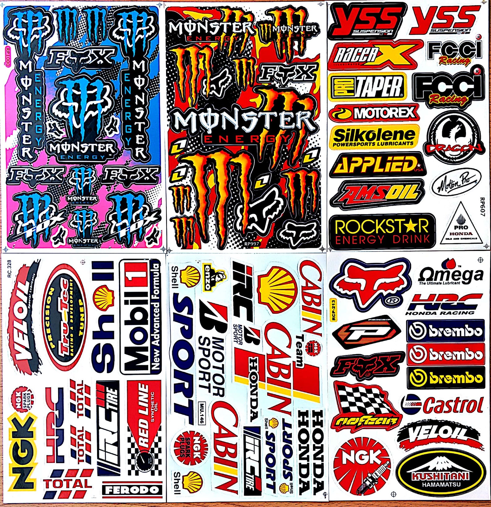 Sticker sheet Team Sponsor Moto GP Motorcycle Racing decal | Etsy