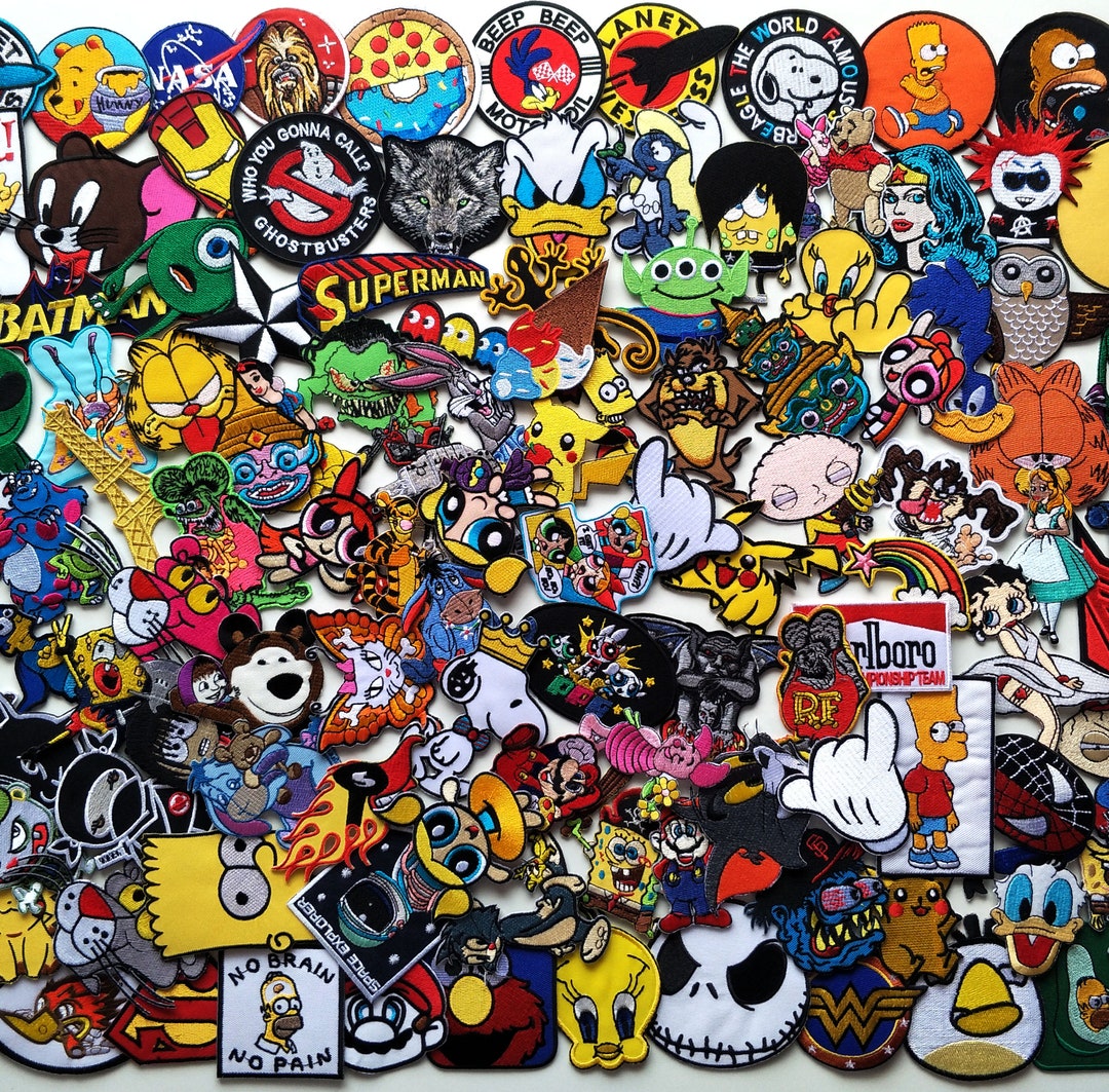 Random Mix Lot of 25 Sew/iron on Patches: Cartoon, Animal, Logo - Etsy