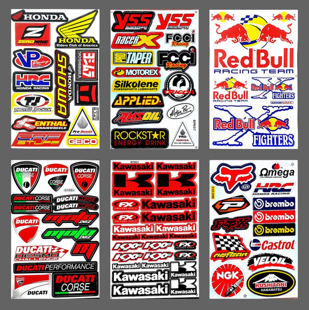 Vintage Stickers Sheets YSS Veloil Shell Motorcycle Motocoss ATV Decal ...