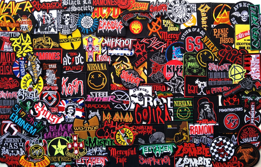 Random Band Patches Lot20 PC. Sew/iron On, Music, Rock, Metal for ...