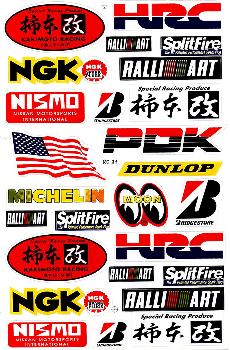 Racing Sponsor Decals: HRC, Yoshimura, NGK - Motorcycle Car Stickers - Etsy