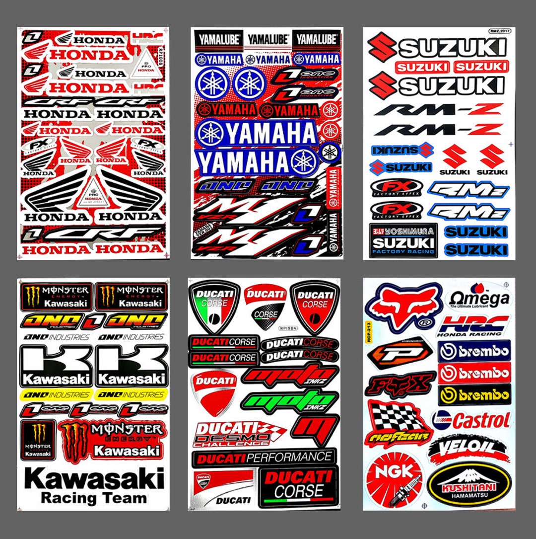 SUZUKI YAMAHA Stickers Sheet Stickers Decal Motorcycle ATV Racing Dirt ...