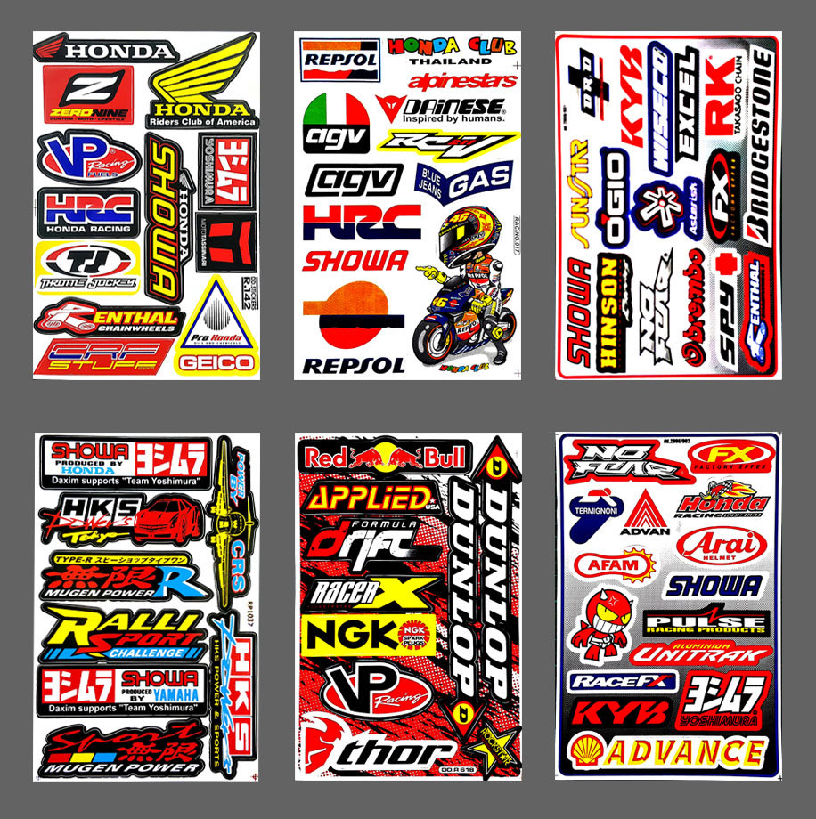 Stickers Sheets HONDA Yoshimura Motorcycle Motocoss ATV Sticker Racing ...