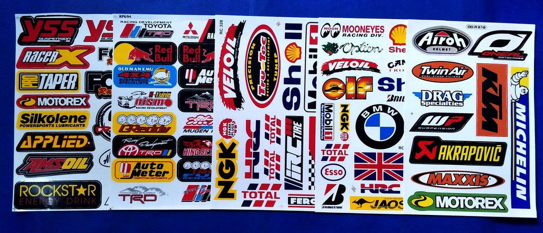 Vintage Sticker Sheet Shell Veloil Sticker Decal Racing Sponsor ...
