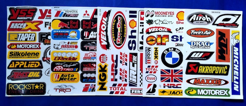 Vintage Sticker Sheet Shell Veloil Sticker Decal Racing Sponsor ...