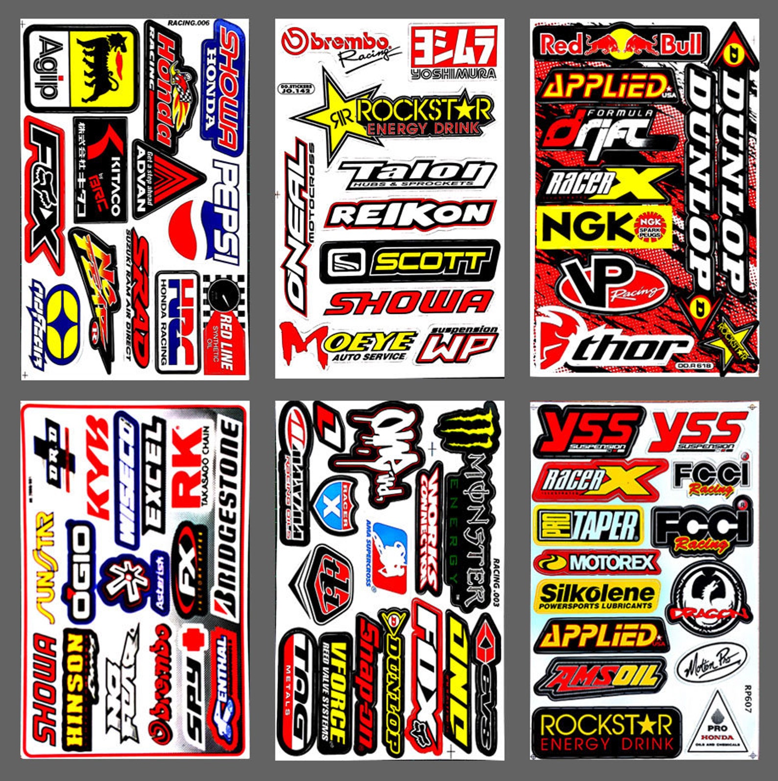 Stickers Sheets Decal Team Motogp Motorcycle Motocoss ATV - Etsy UK