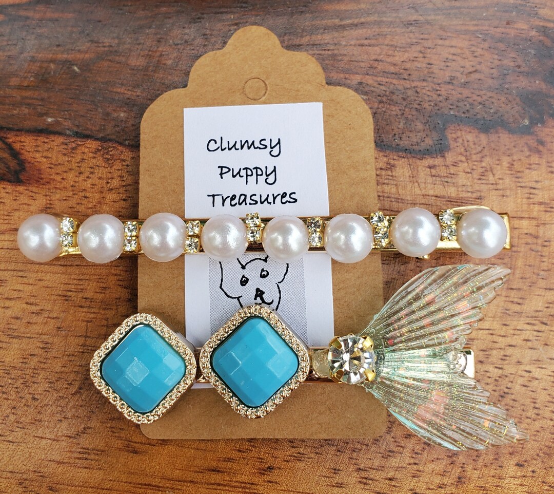 Unique Bejeweled Hair Clips Hair Art - Etsy