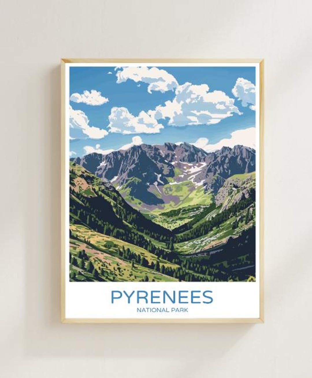 Parc National Des Pyrénées Poster France Mountain Landscape Wall Art ...