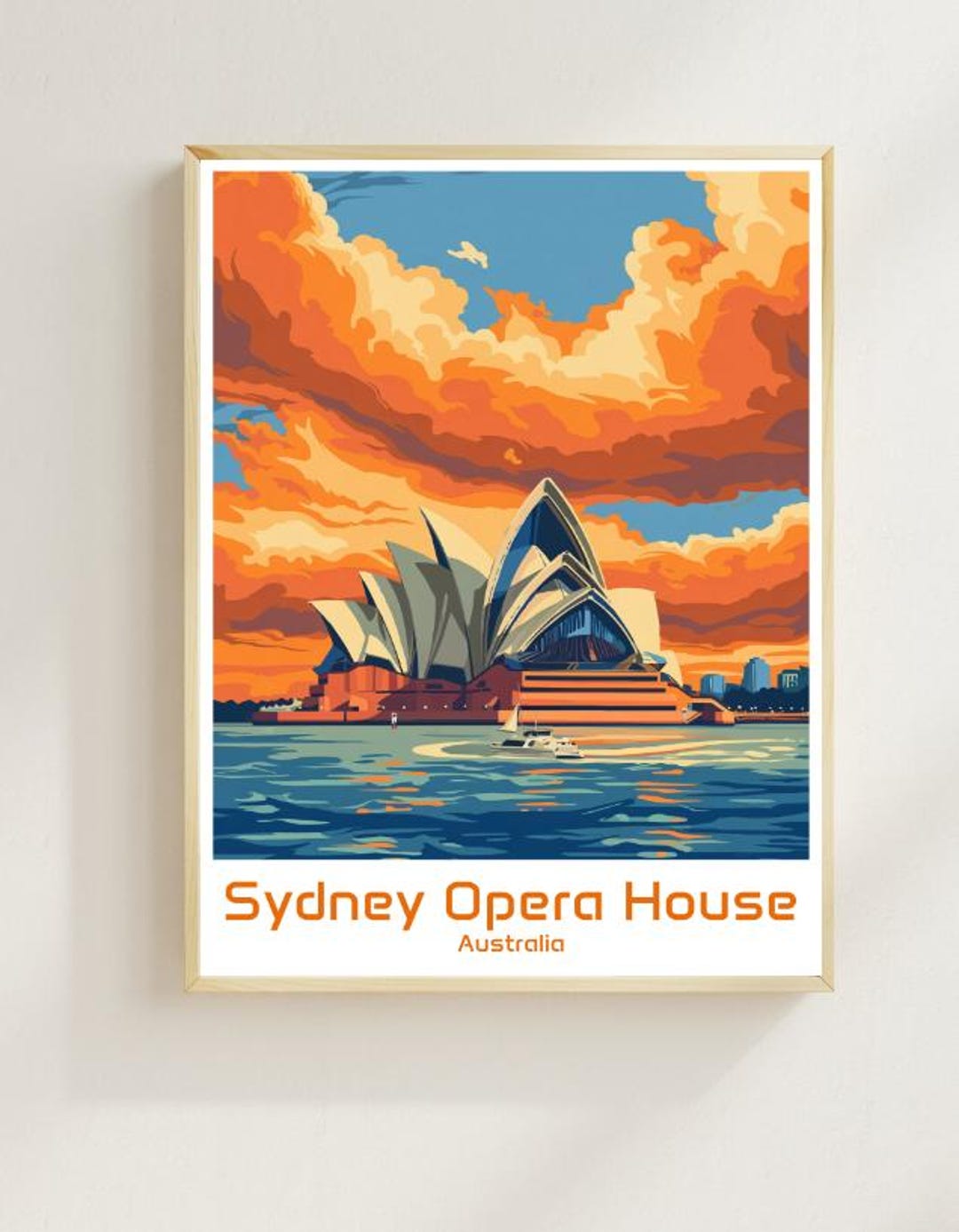 Sydney Opera House Poster Australia Wall Art Print Featuring Iconic ...