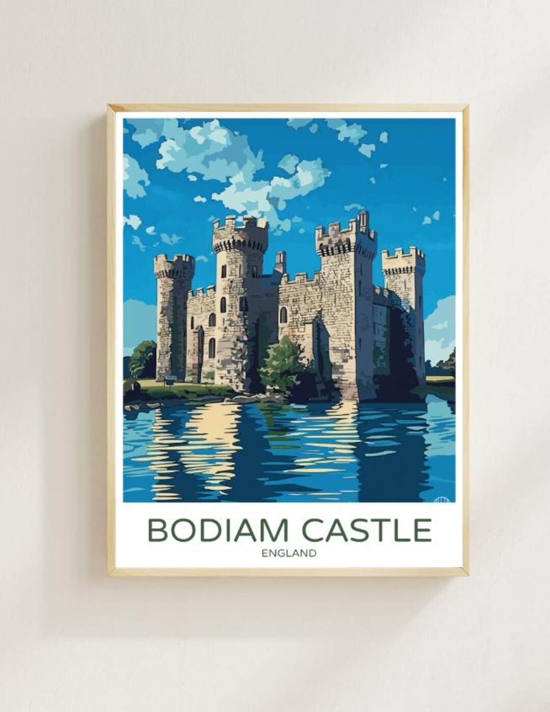 Bodiam Castle Travel Poster – Iconic Medieval Castle Wall Art, Stunning ...