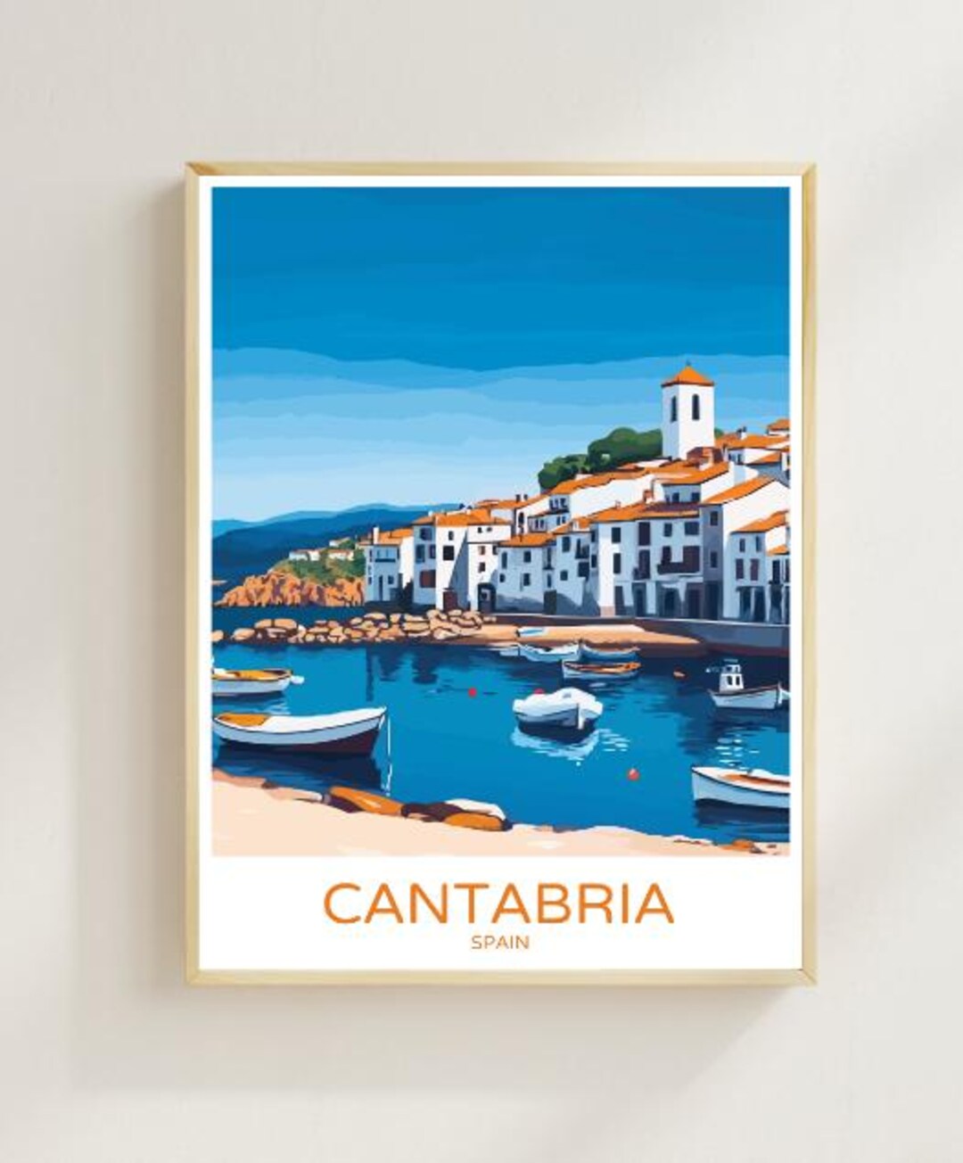 Cantabria Travel Poster – Scenic Spanish Coastline Wall Art, Nature ...