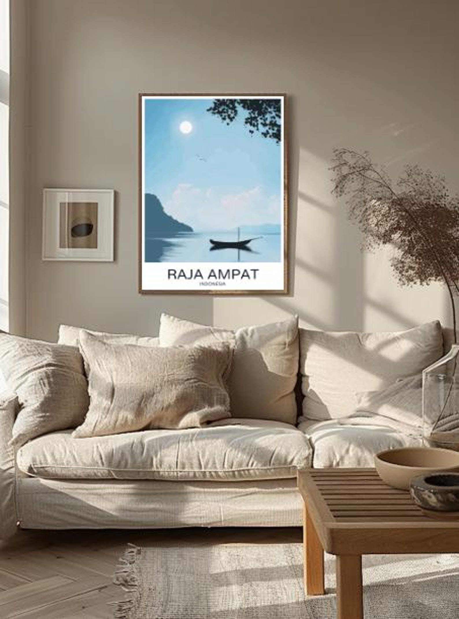 Raja Ampat Indonesia Travel Poster Tropical Landscape Art, Crystal ...