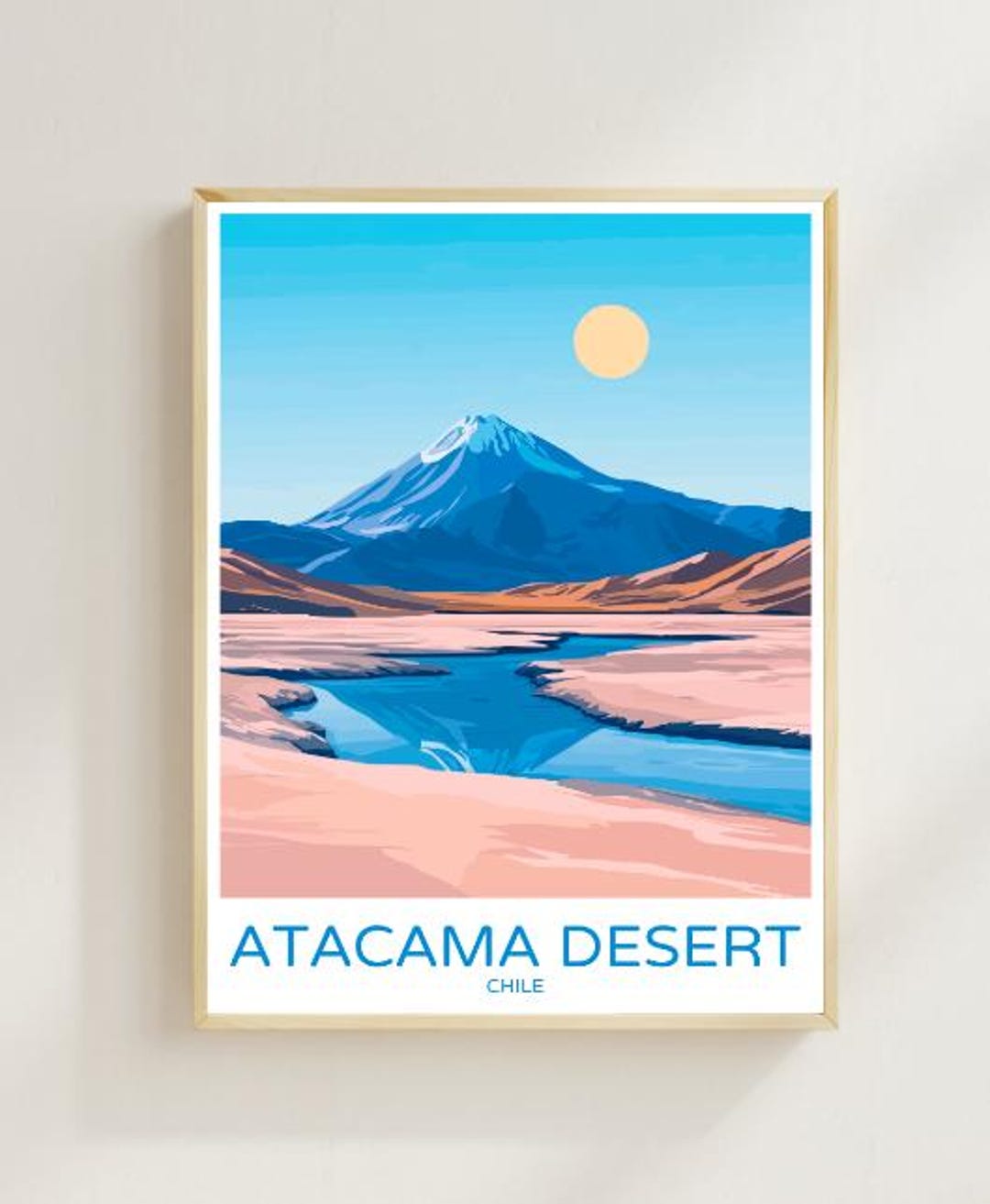 Atacama Desert Travel Poster Stunning Chile Landscape Wall Art, South ...