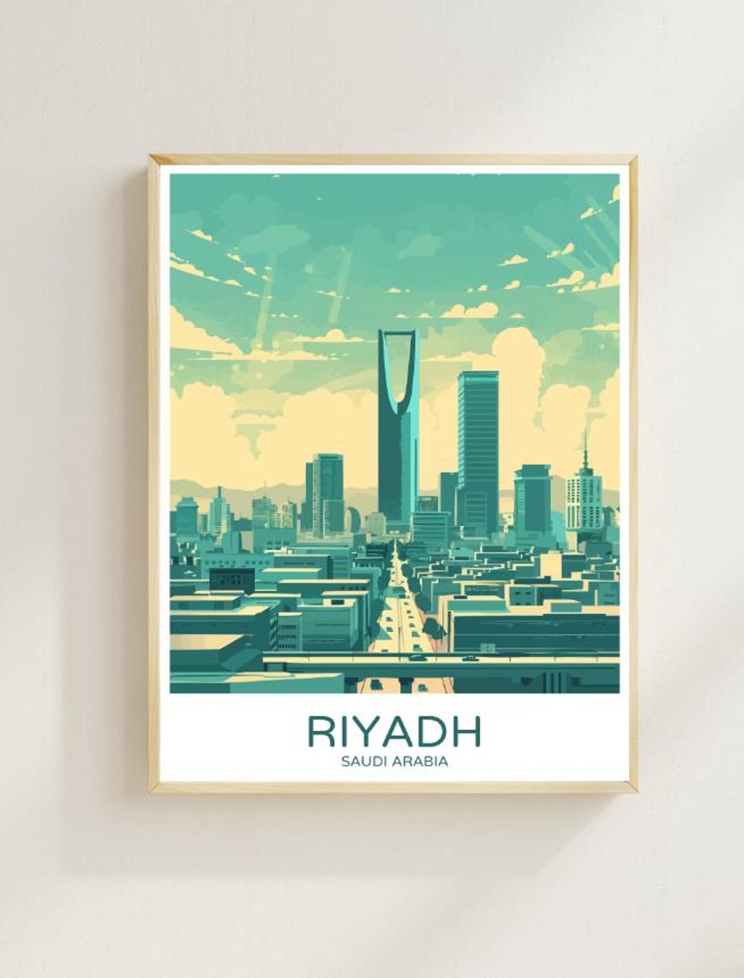 Riyadh Travel Postermodern Skyline Wall Art,riyadh Cityscape Print ...