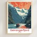 Geirangerfjord Travel Poster Norway Scenic Fjord Wall Art, Nordic ...