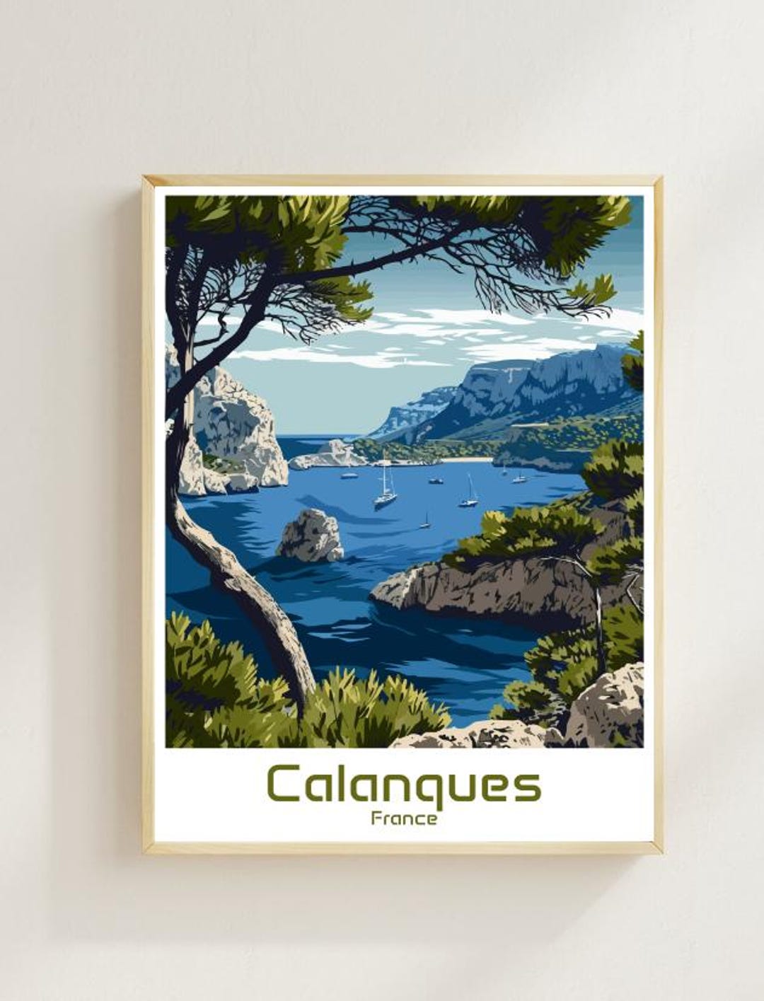 Calanques Travel Poster Stunning Coastal Landscape Wall Art With ...