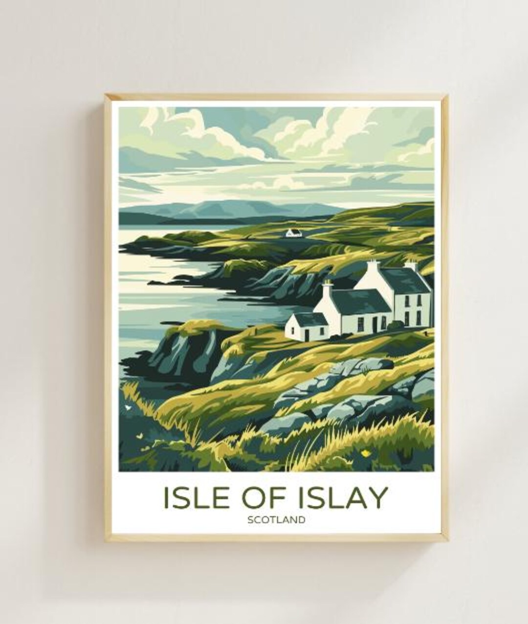 Isle of Islay Scotland Travel Poster – Beautiful Coastal Landscape Art ...