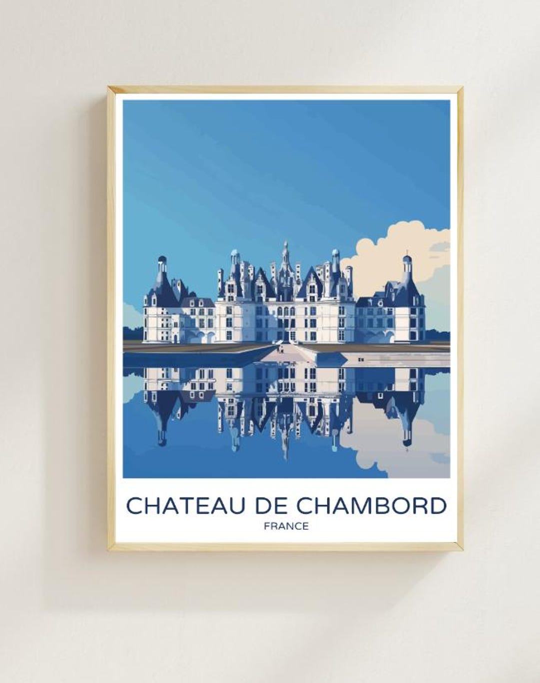 Château De Chambord Travel Poster Iconic French Renaissance Castle Wall ...