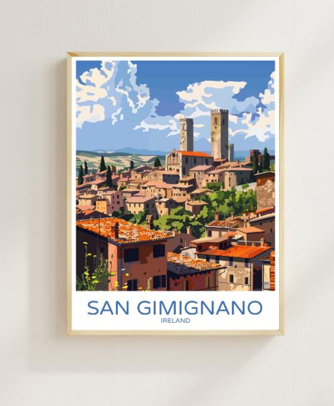 Howth Dublin Ireland Travel Poster Scenic Wall Art of Coastal Cliffs ...