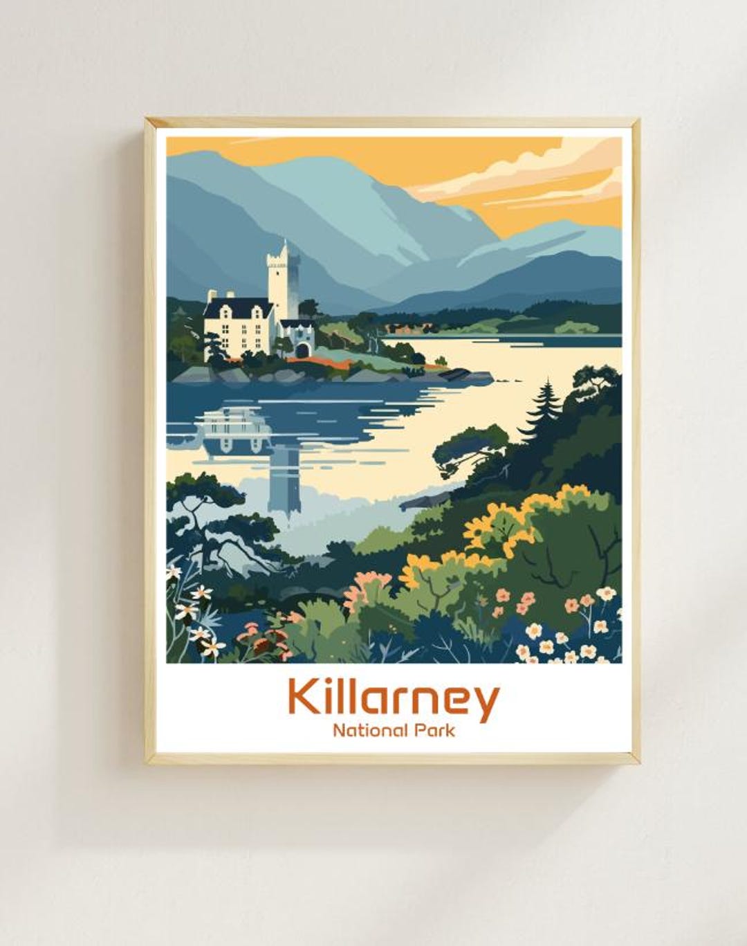 Killarney National Park Travel Poster Irish Landscape Wall Art, Scenic ...
