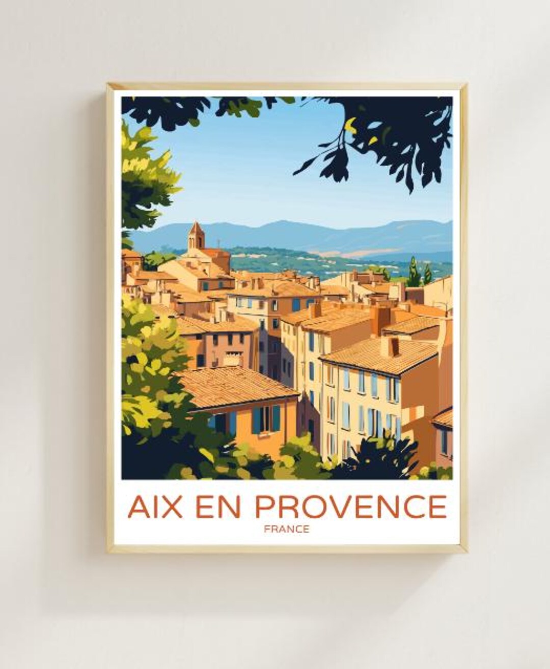 Aix-en-provence Travel Poster France Wall Art, Scenic Provence Print ...