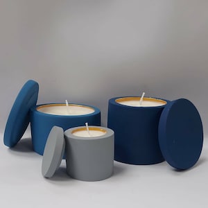 Small Lidded Cylinder Silicone Mold for Candle Mold, Pot Mold ...