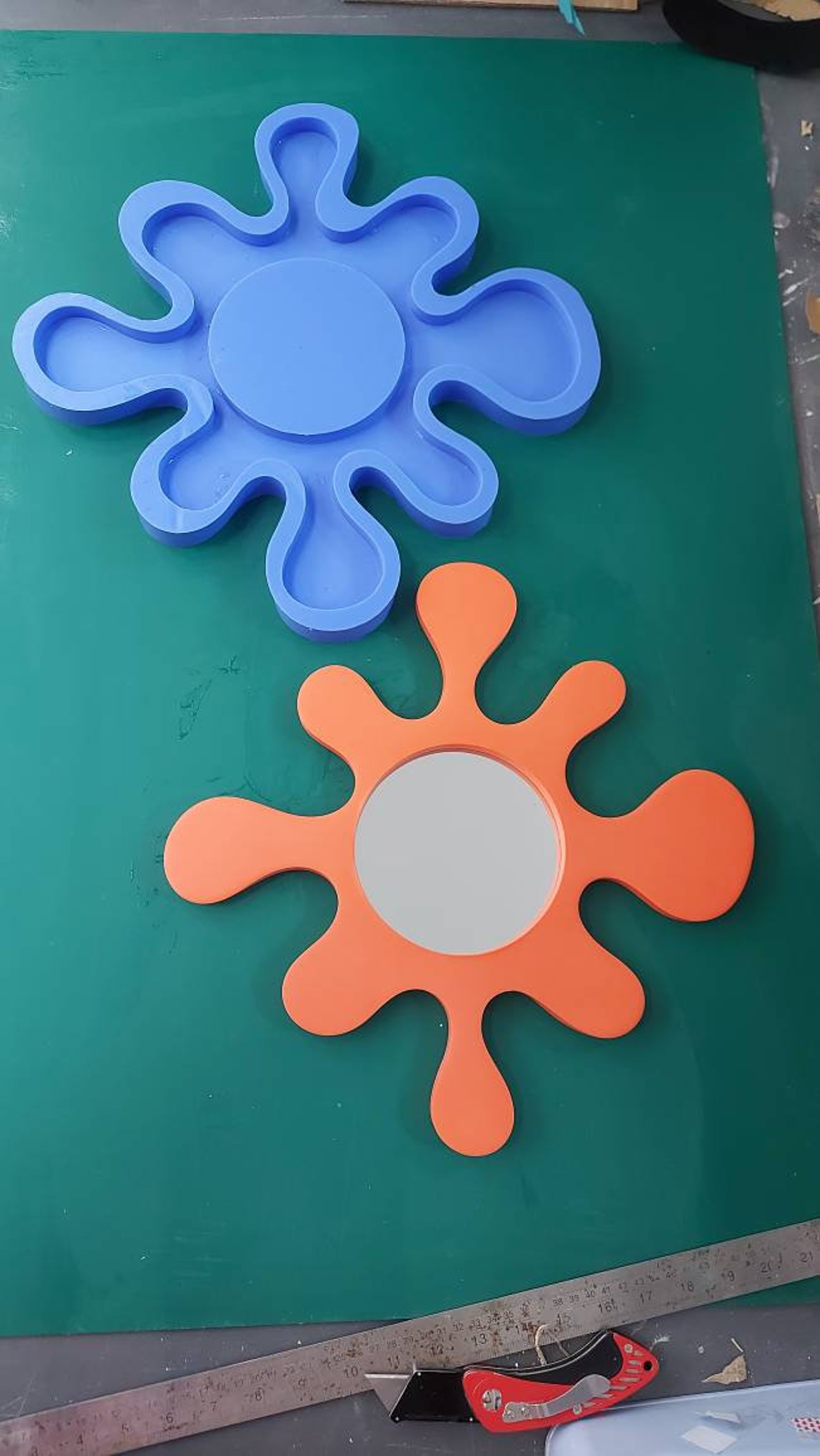 Splat Mirror Frame Silicone Mould, Jesmonite Mirror Mould Concrete Mold ...
