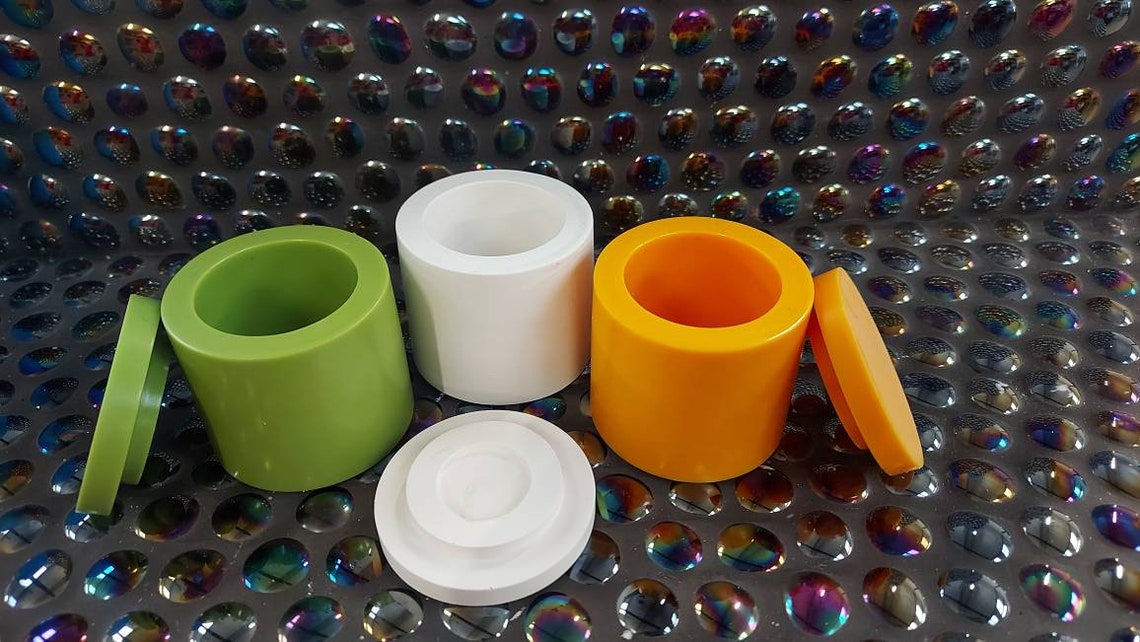 Small Lidded Cylinder Silicone Mold for Candle Mold Pot Mold | Etsy