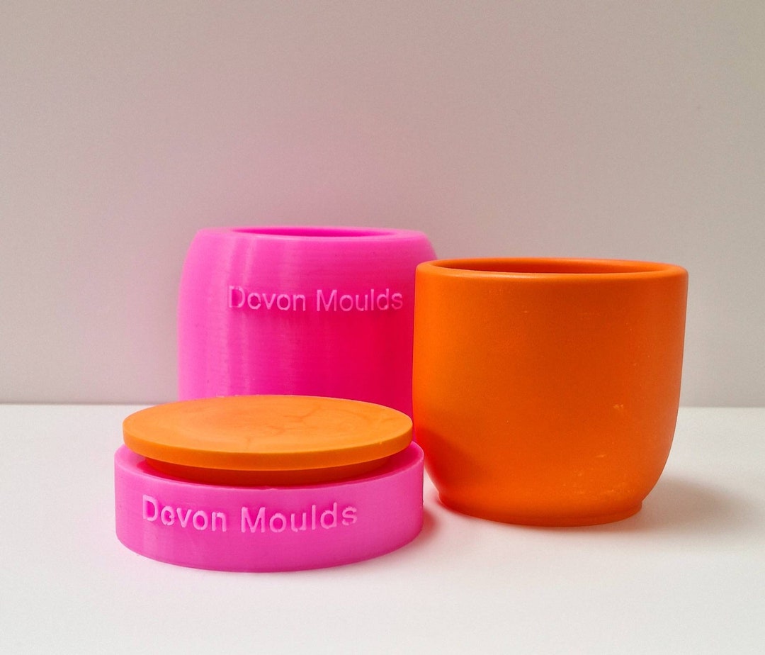 Small Curved Pot and Lid Silicone Mould/ Candle Vessel, Plant Pot Mold ...