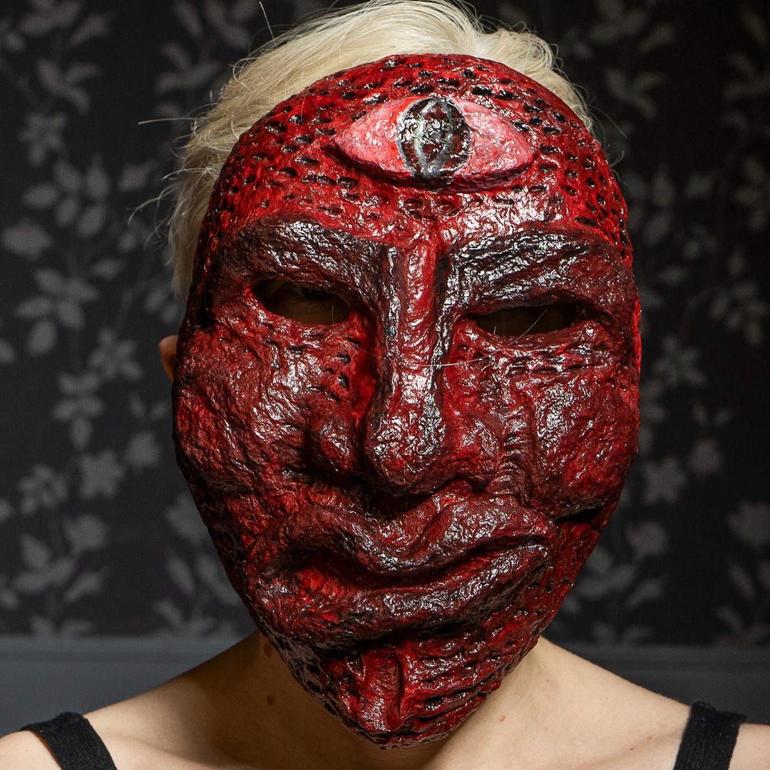 Papier Mache Demon Mask - Etsy