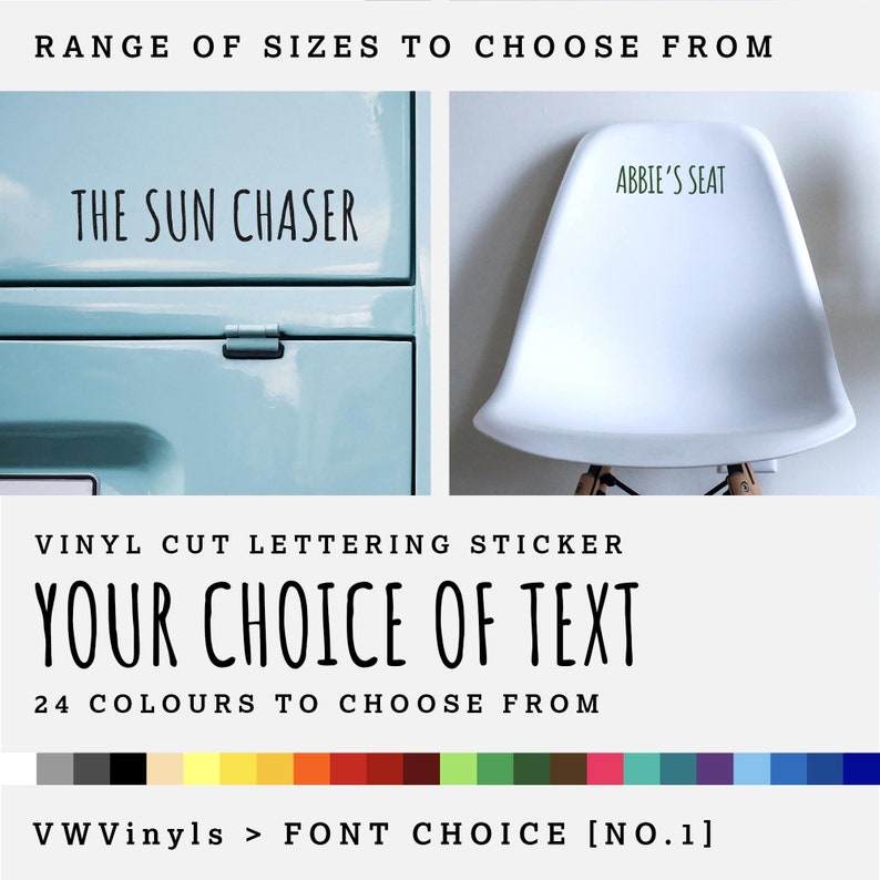 Hand Written Font Custom Vinyl Stickers | Personalised Design Text ...